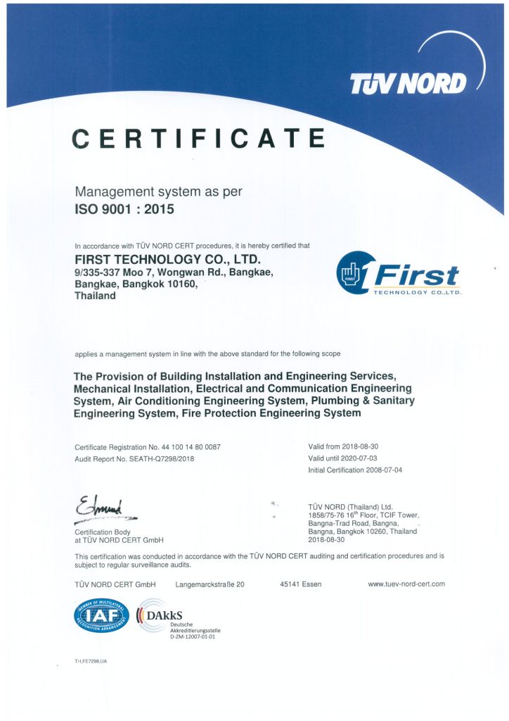 QUALITY CONTROL – FIRST TECHNOLOGY Co., LTD